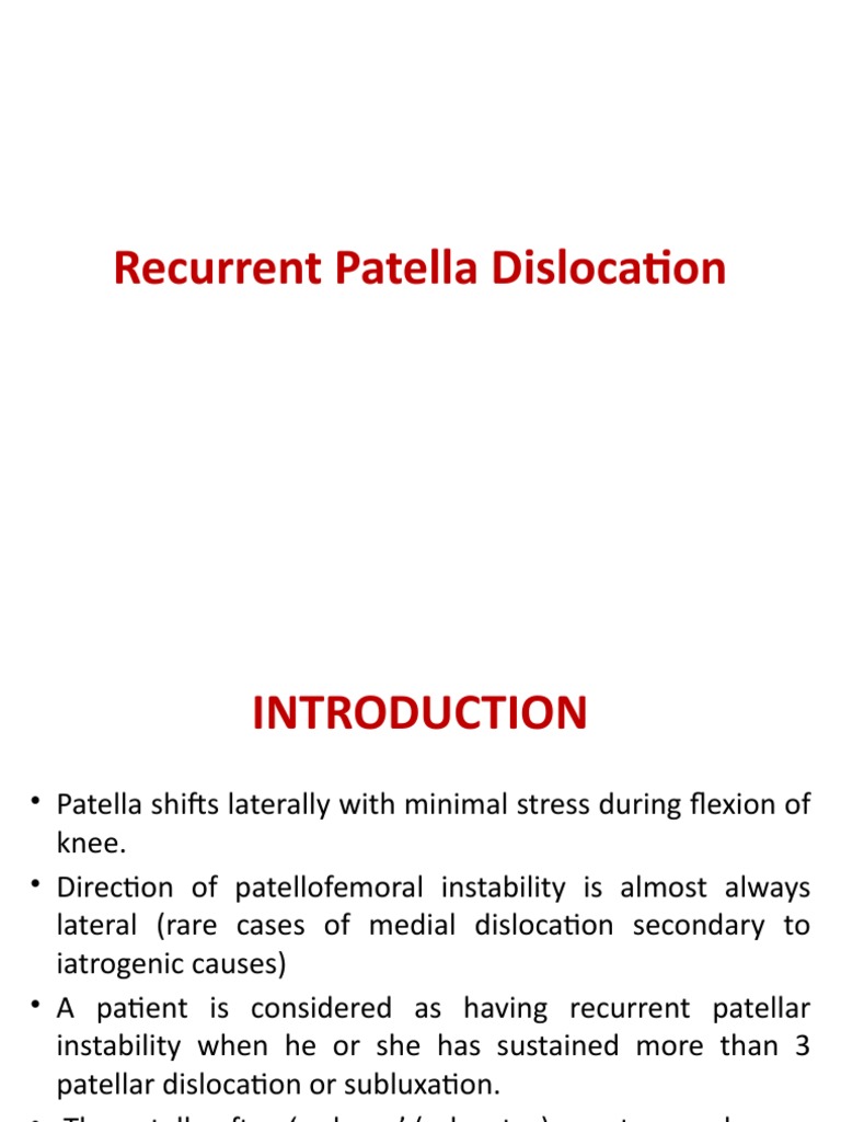 Recurrent Patella Dislocation | PDF | Science & Mathematics