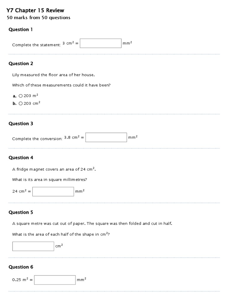Y7 Chapter 15 Review | PDF