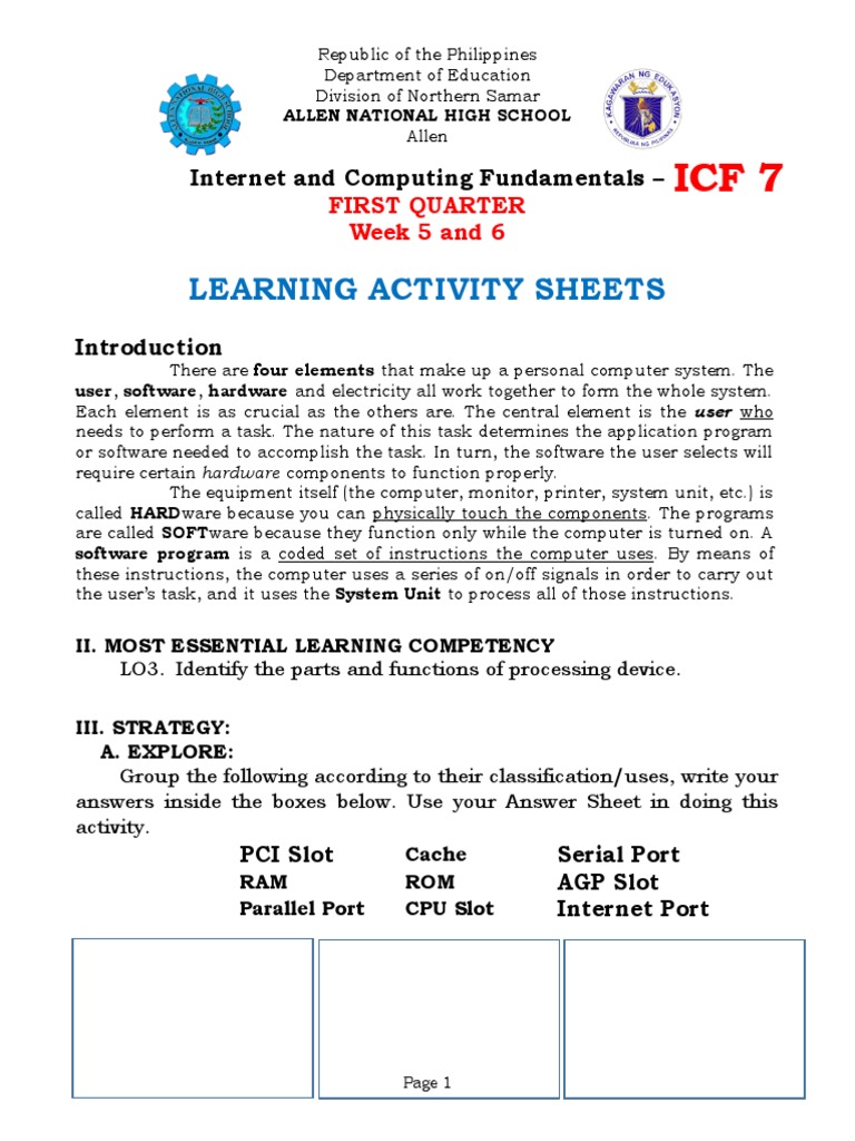Icf 7 - Q1-W5-6 Las | Download Free PDF | Random Access Memory | Cpu Cache