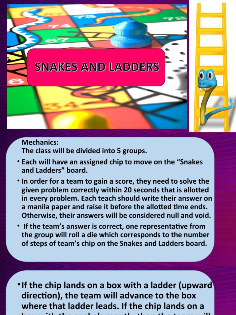 Snakes and Ladders Math Game Mechanics | PDF
