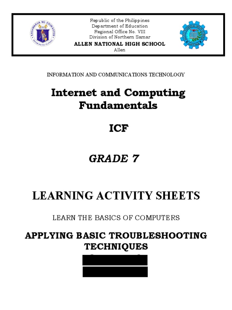 LAS ICF 7 - Quarter 3, Week 1-2 Troubleshooting | PDF | Computer Hardware | Computer File