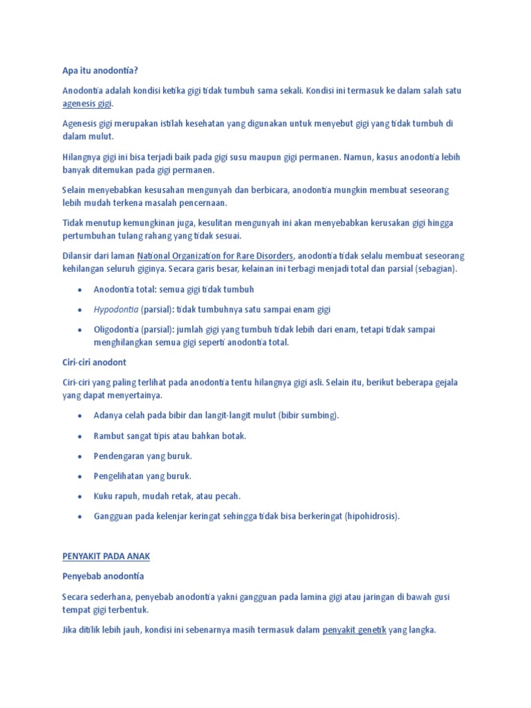 Apa Itu Anodontia | PDF