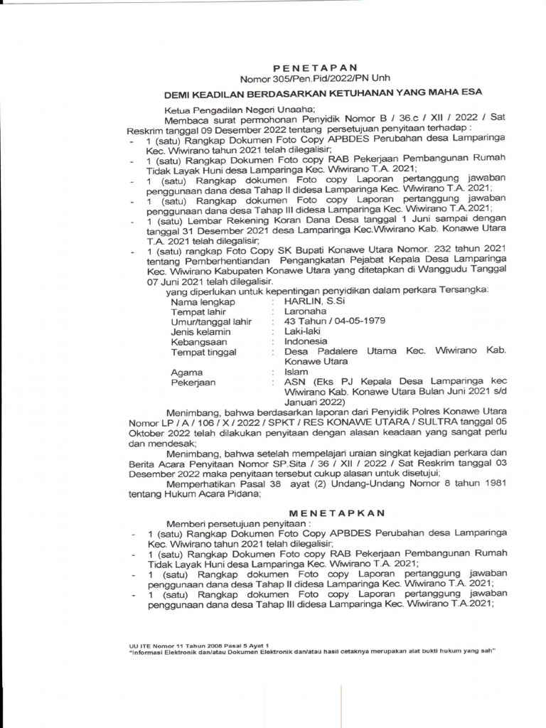 Penetapan Penyitaan 1670916344 28harlin | PDF