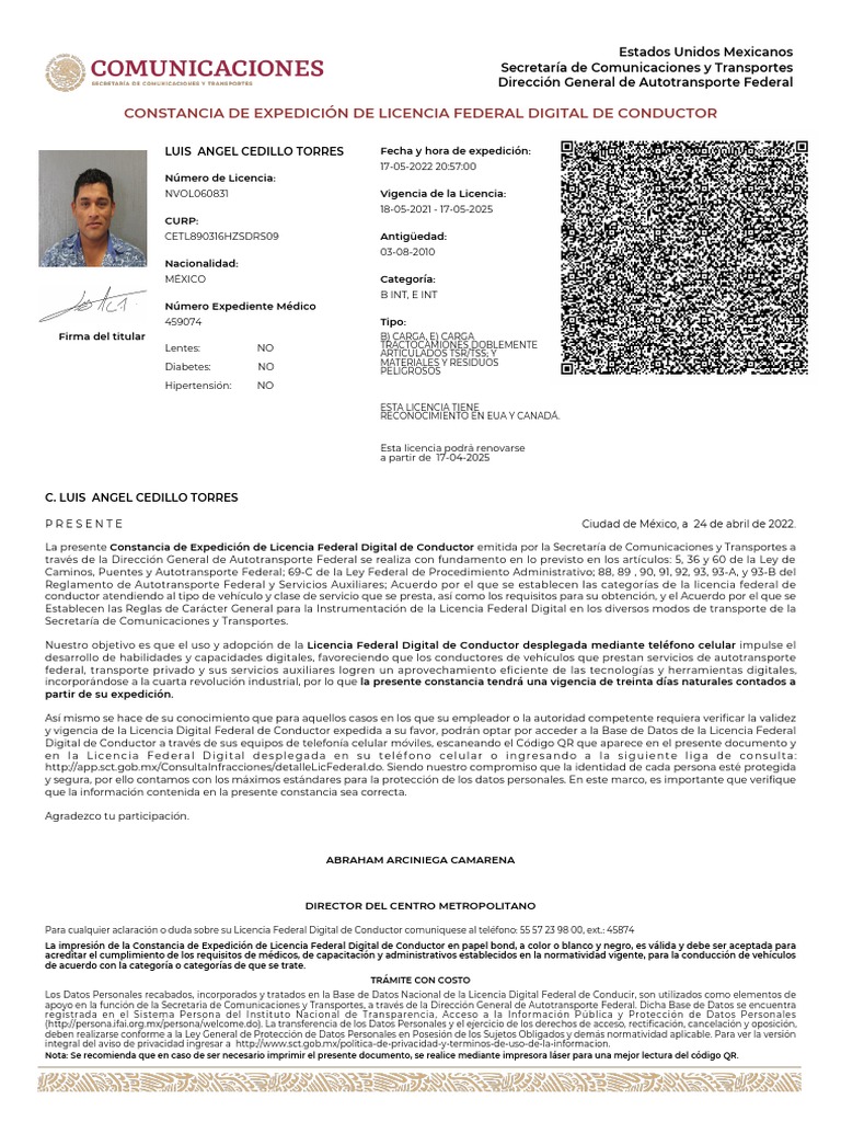 Licencia Federal | PDF | Privacidad de la información