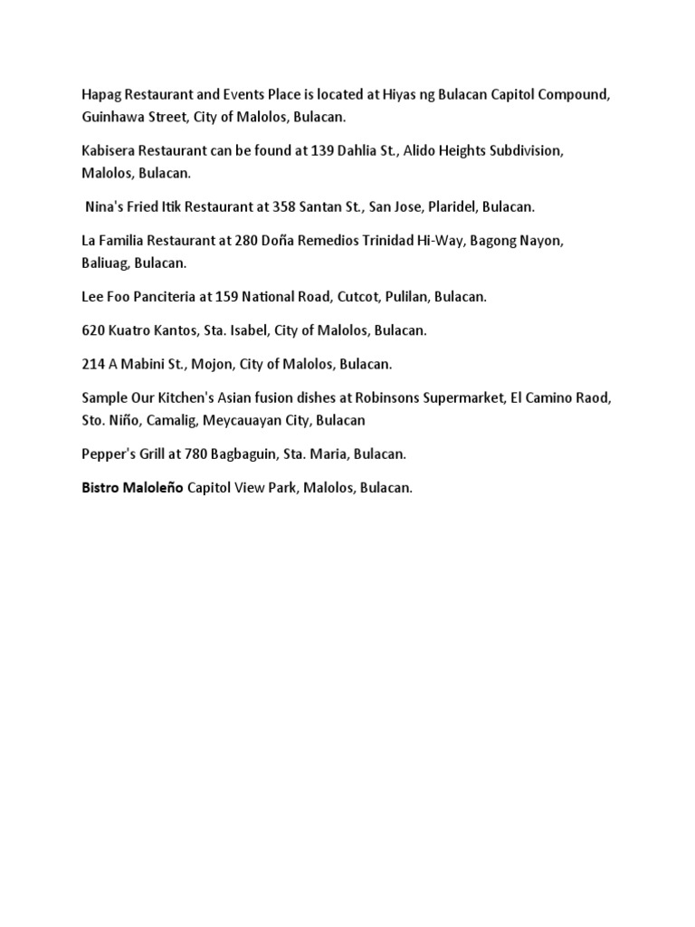 Ang Pinakayummiest in Bulacan | PDF