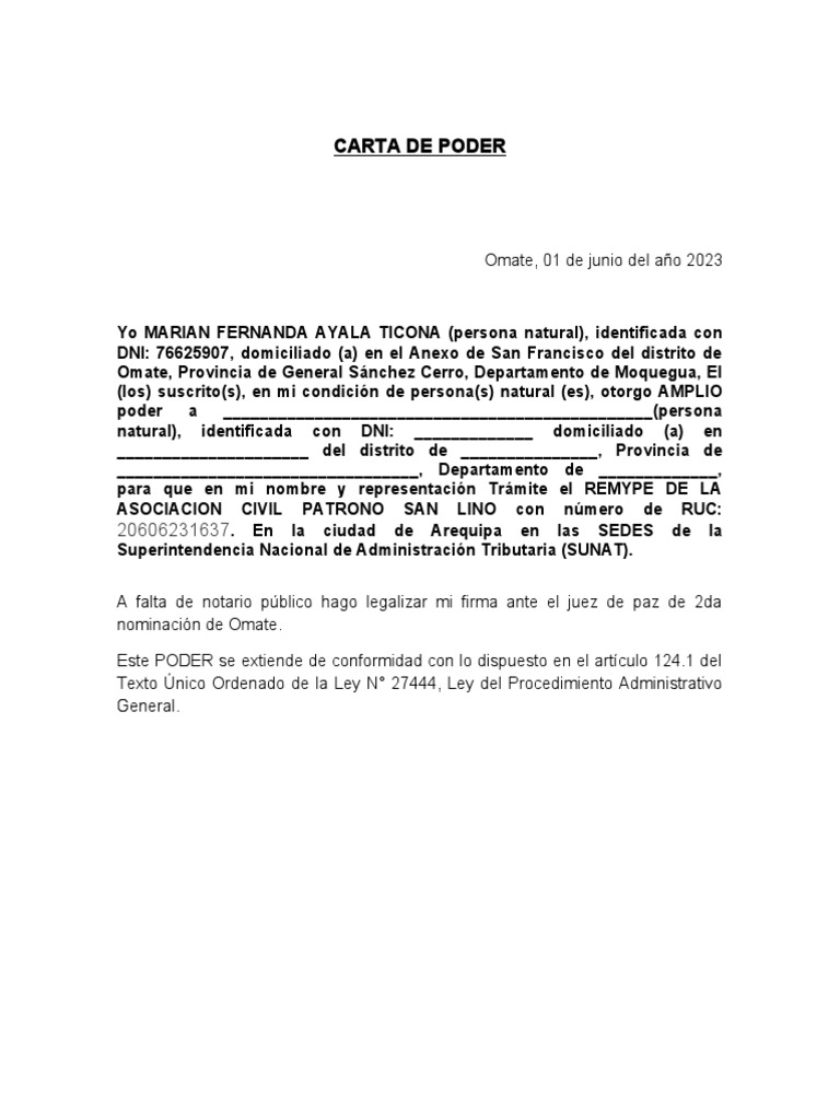 Carta Poder Simple | PDF