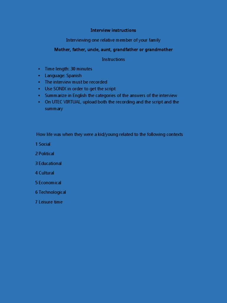 Interview Instructions | PDF Interview Instructions | PDF
