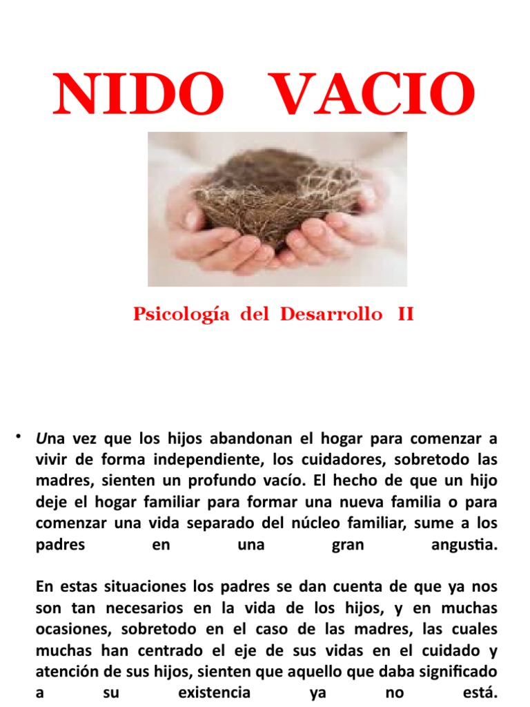 Síndrome del Nido Vacío: Reflexiones y Apoyo | PDF | Amor | Esposa