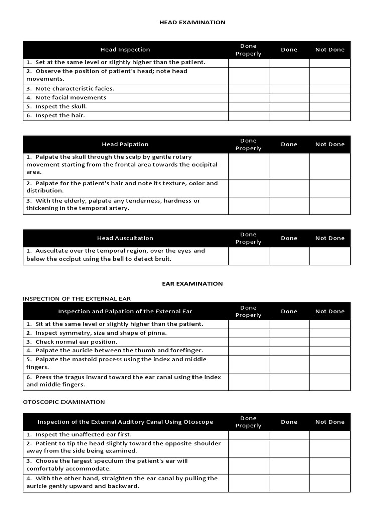 Checklist ENT-1 | Download Free PDF | Human Nose | Tongue