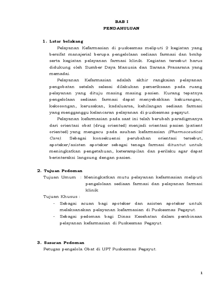 PEDOMAN FARMASI Format Terbaru 2023 Rev 1 | PDF