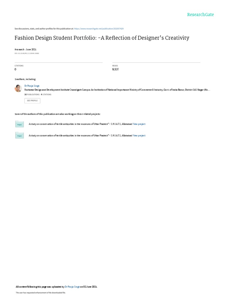 Fashion Design Student Portfolio: - A Re Ection of Designer's ...