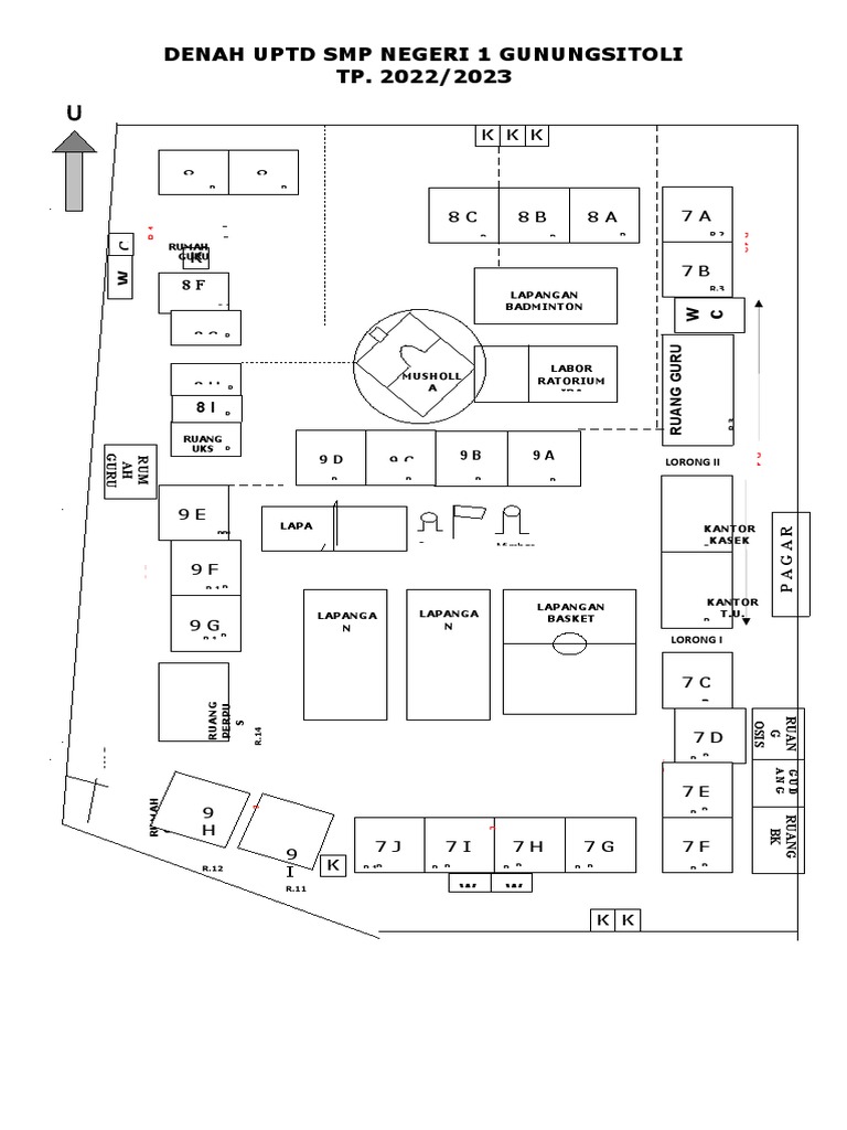Denah SMP Negeri 1 Gunungsitoli 2023 | PDF