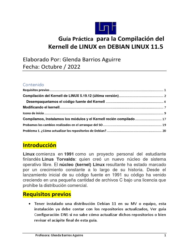 01.Compilación KERNELL LINUX | PDF | Distribución de Linux | Ingeniería ...