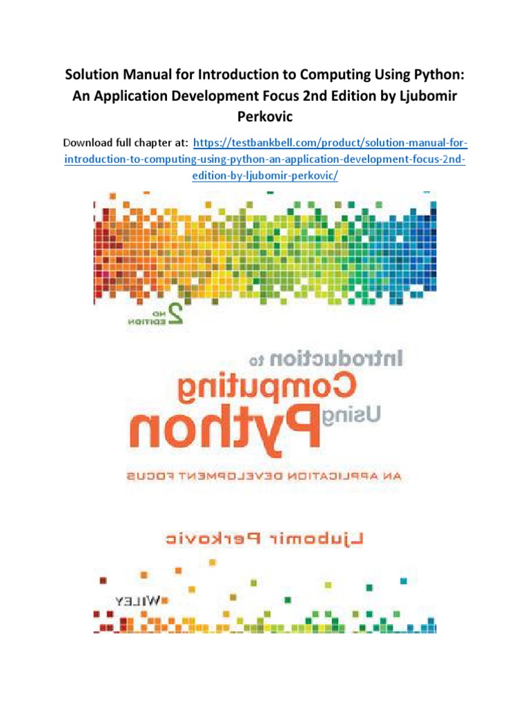 Solution Manual For Introduction To Computing Using Python An ...