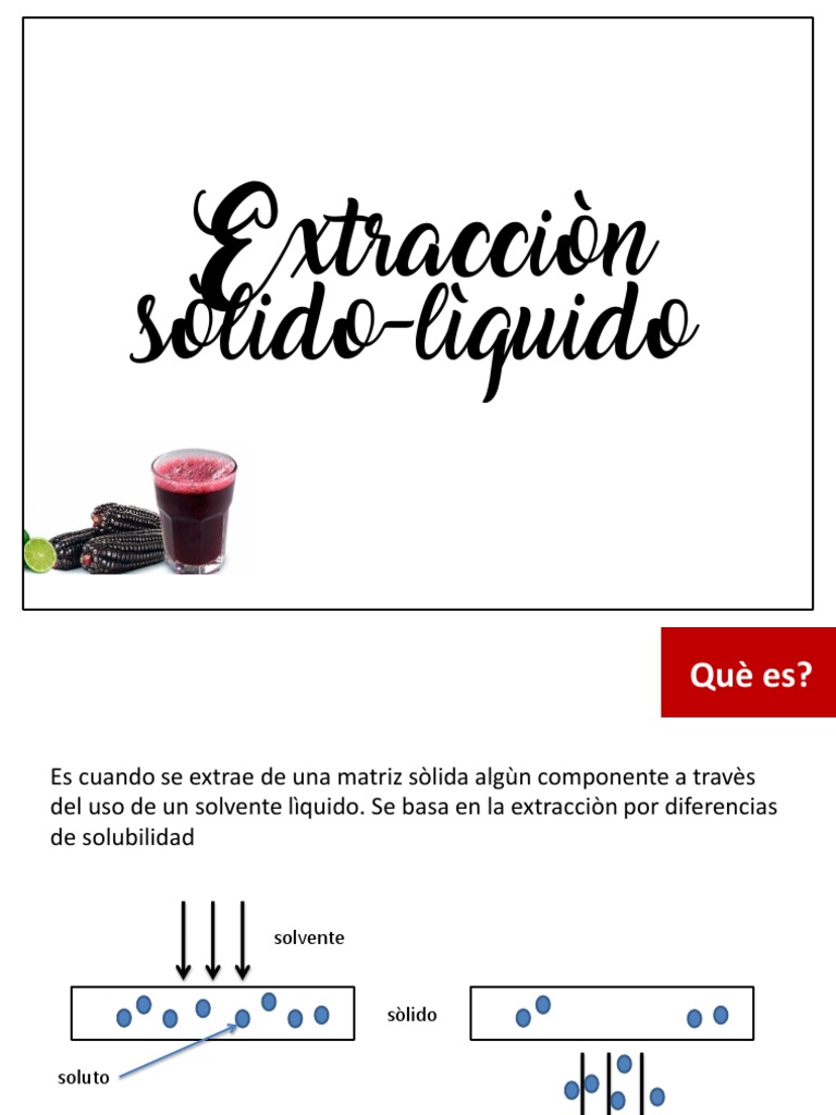 Extraccion Solido Liquido | PDF | Concentración | Solubilidad
