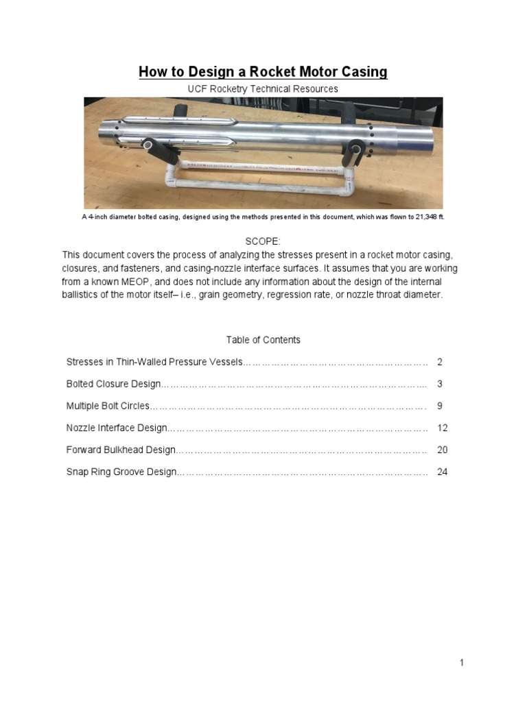 How To Design A Rocket Motor Casing | PDF