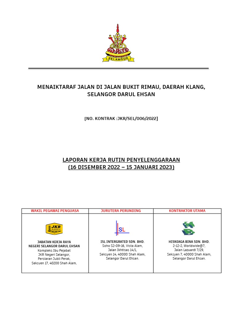 Menaiktaraf Jalan Di Jalan Bukit Rimau, Daerah Klang, Selangor Darul ...