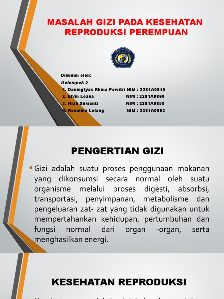 Kelompok 5 Masalah Gizi Pada Kesehatan Reproduksi Perempuan | PDF