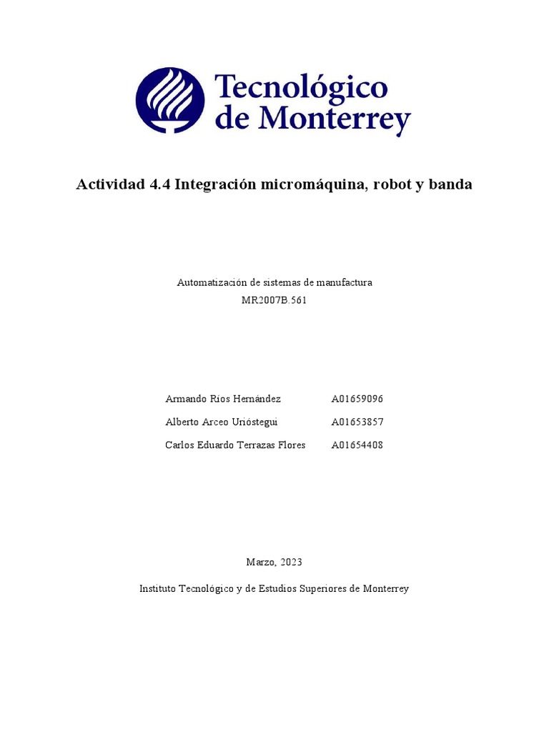 Integración de Micromáquina y Robot | PDF | Automatización | Ingeniería