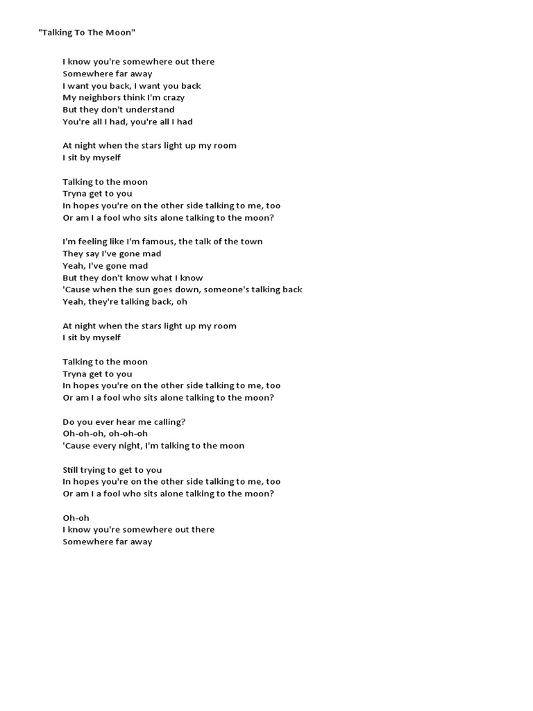 Talking To The Moon | PDF