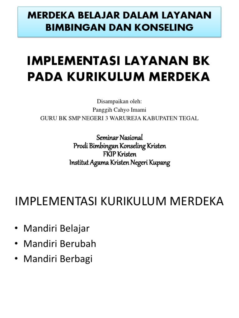 Implementasi BK di Kurikulum Merdeka | PDF