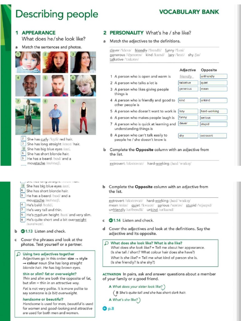 Describing People | PDF