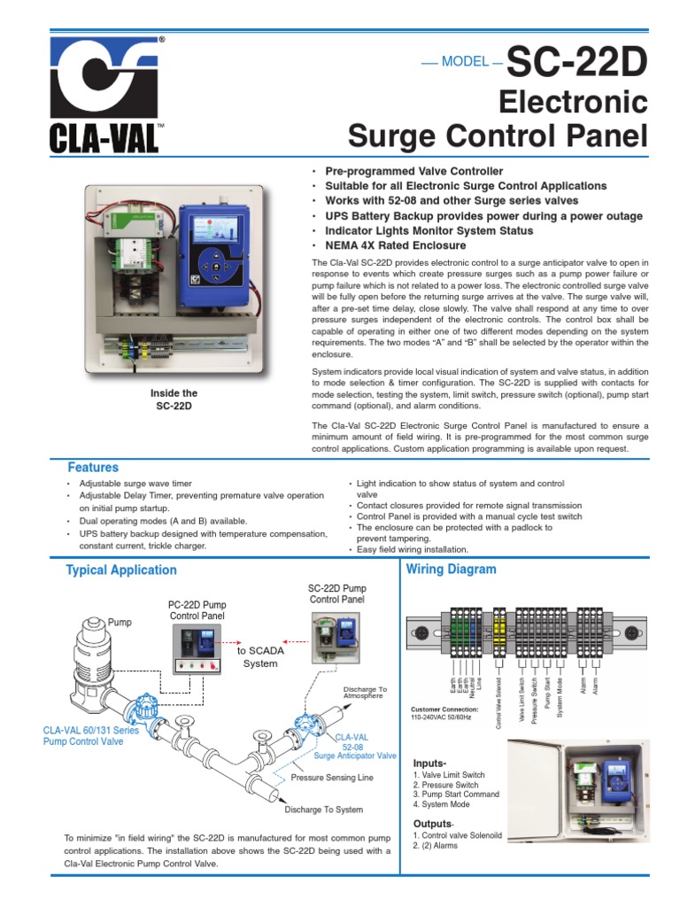 Cla-Val SC-22D Surge Control Panel | PDF | Technology & Engineering