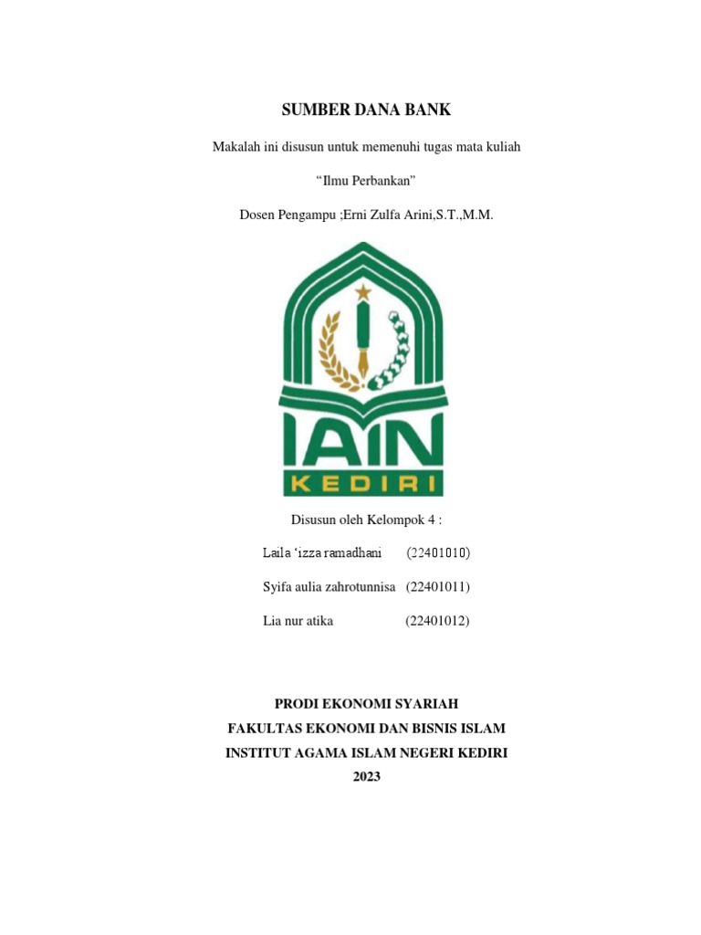 Sumber Dana Bank: Pengertian dan Jenisnya | PDF