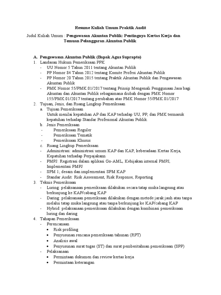 Resume Kuliah Umum | PDF