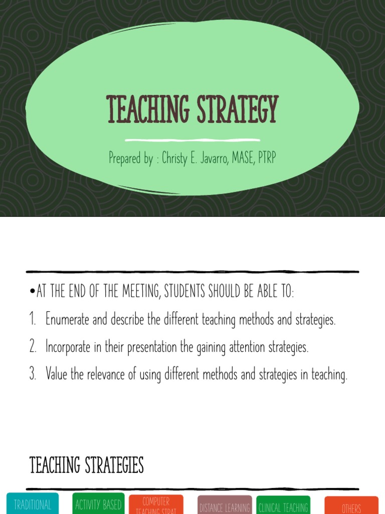 Lesson 3 - TEACHING STRATEGY | PDF