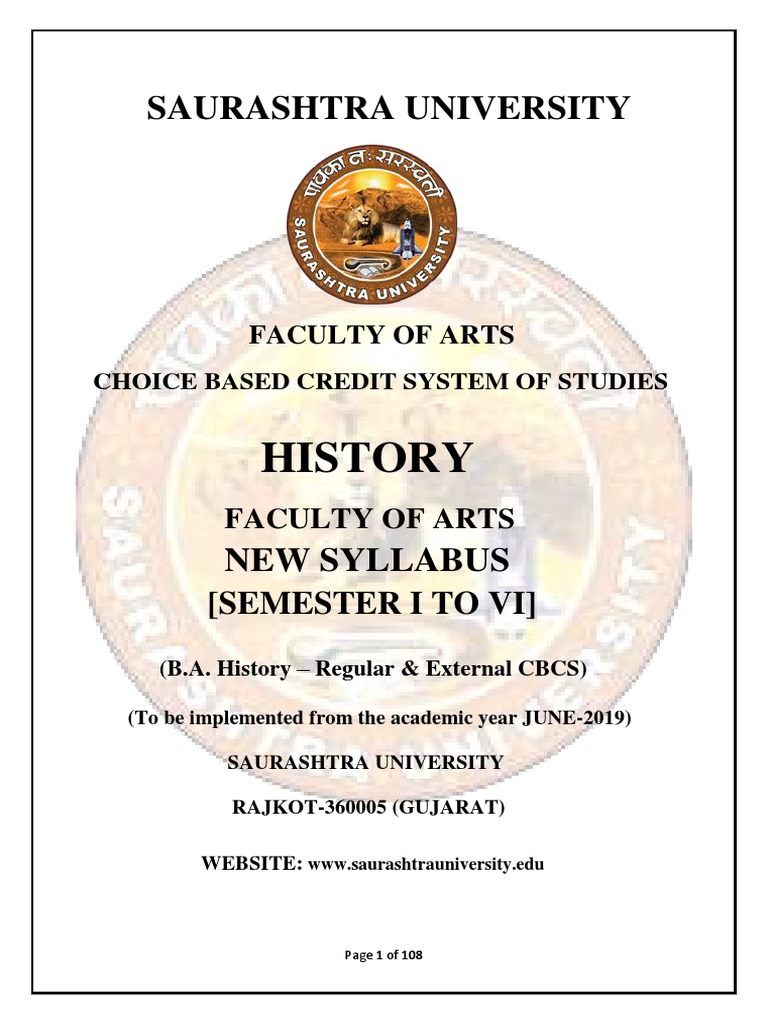 Saurashtra University BA History Syllabus | PDF | Mahatma Gandhi ...