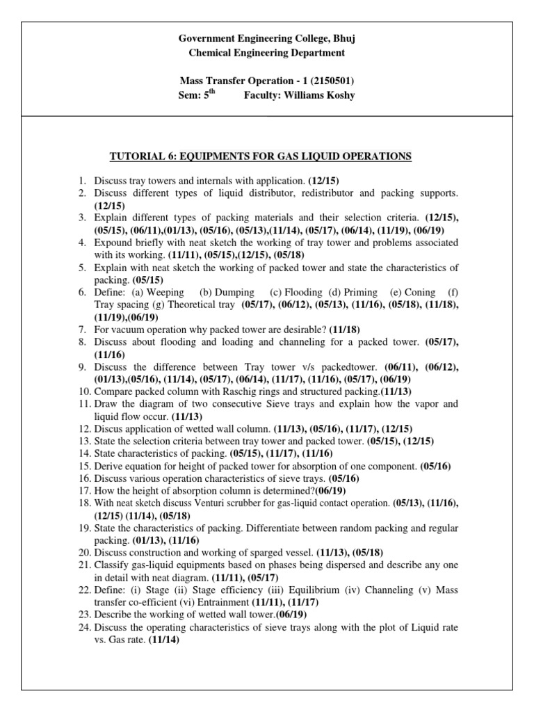 MTO I Assignment_Ch 6 for Gec bhuj | PDF | Physical Sciences | Chemistry