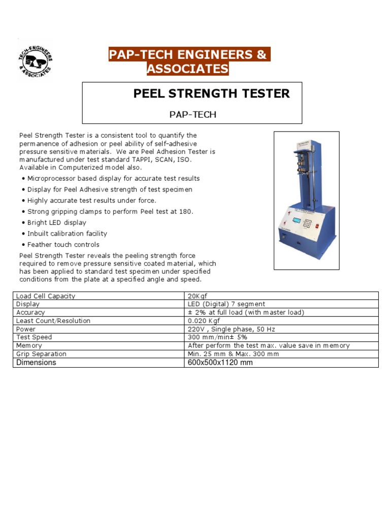 Peel Strength (Release)Tester | PDF