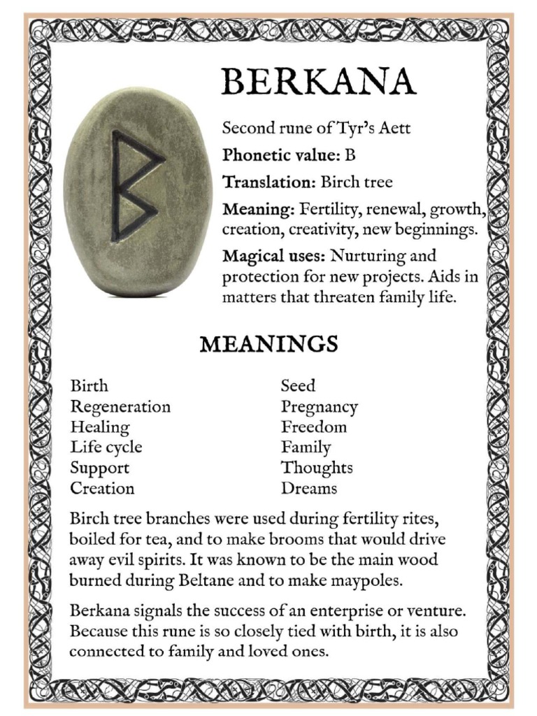 Berkana Rune Meaning Spells8 | PDF