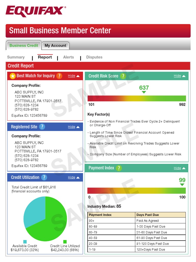 Small Business Sample Credit Report | PDF | Finance & Money Management