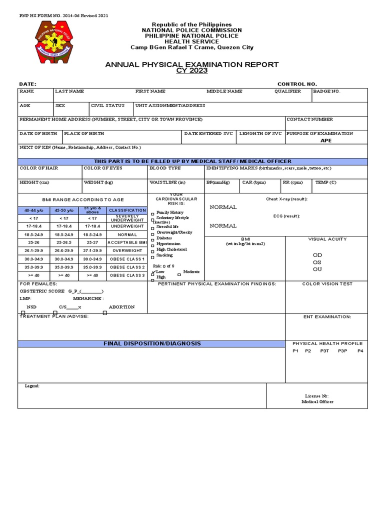 Ape Blank Form | PDF | Obesity | Body Mass Index