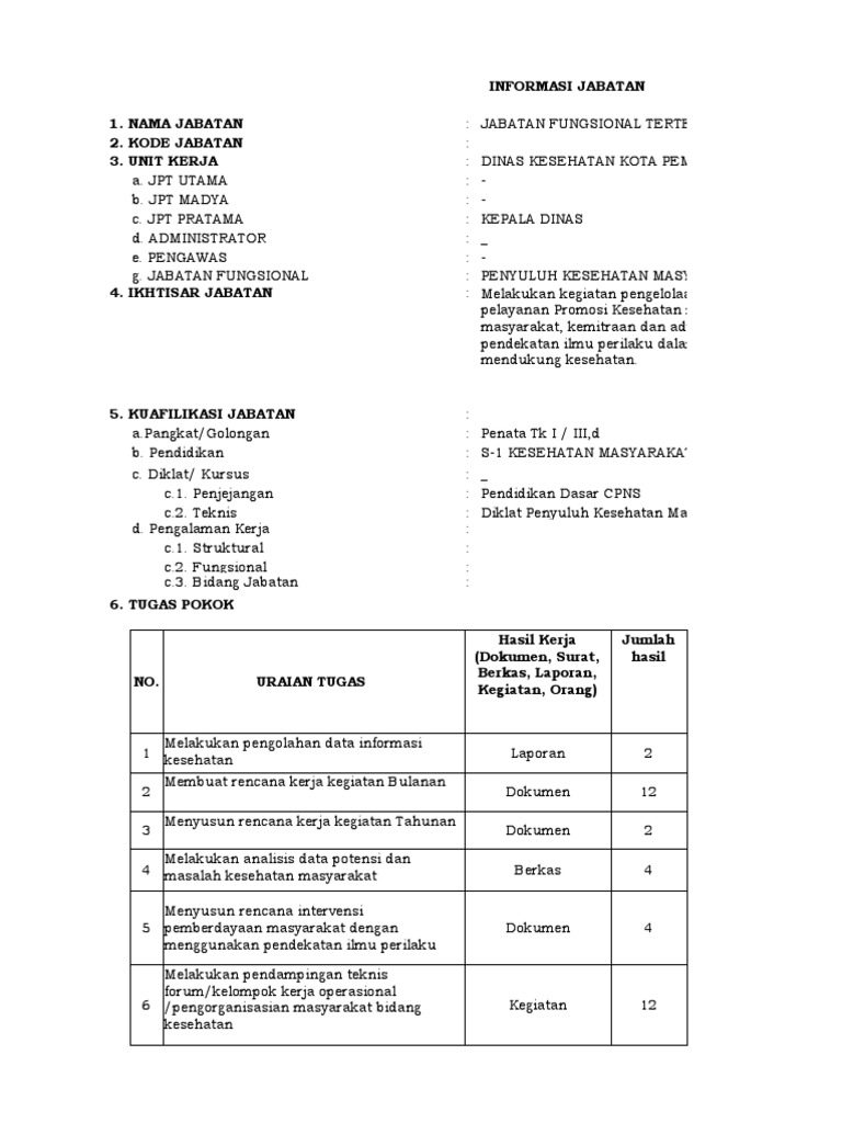 Pengisian Anjab Dan Abk (Autosaved) | PDF