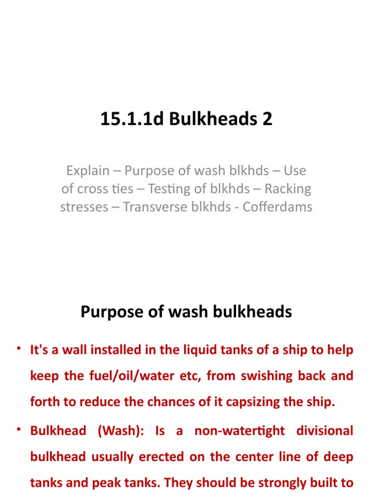 15.1.1d Bulkheads 2 | PDF | Oil Tanker | Ships