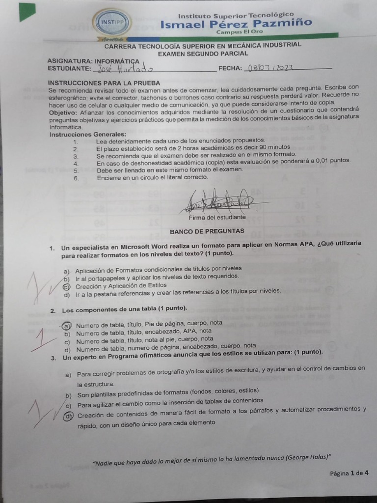 109108examen 2do Parcial Informatica PDF | PDF