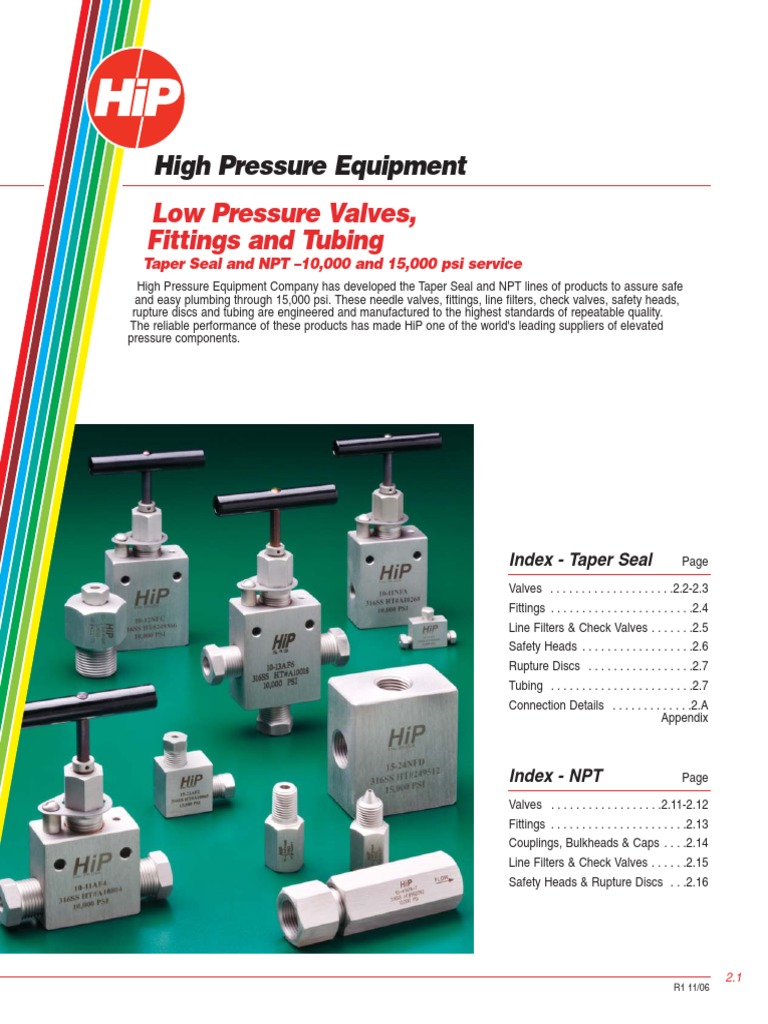 HIP Taper-Seal-Valves-Fittings-and-Tubing | PDF
