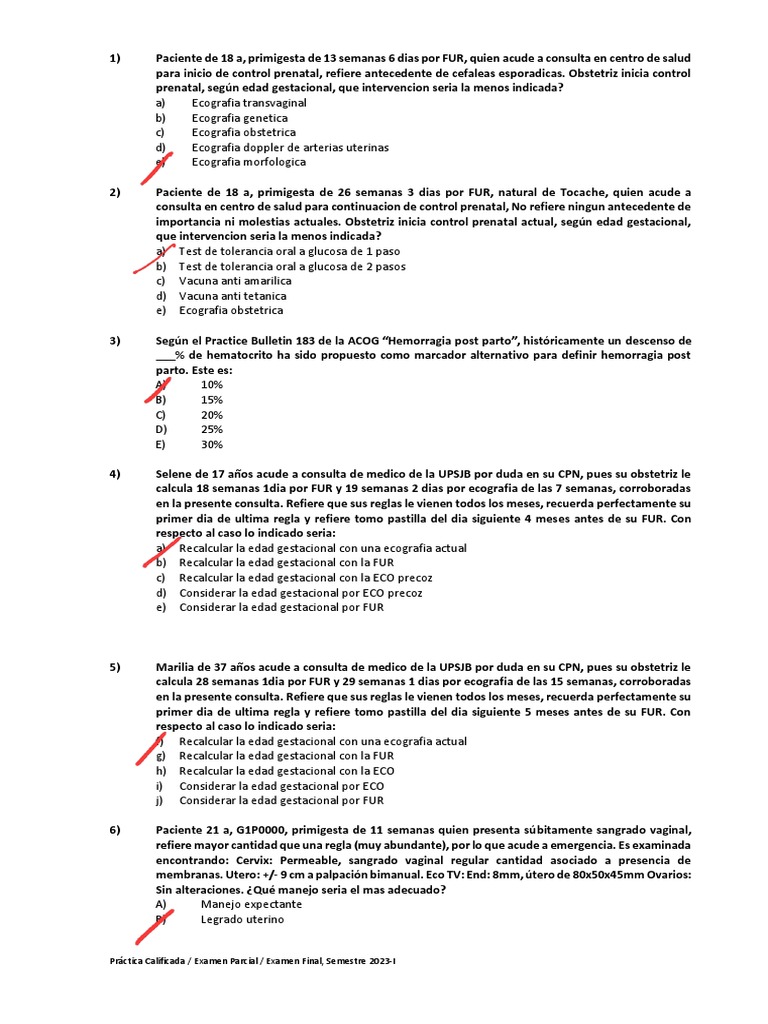 Parcial de obstetricia | PDF | El embarazo | Parto
