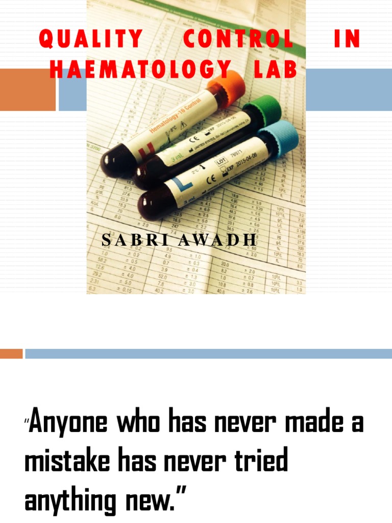 QC in Hematological Lab | PDF | Accuracy And Precision | Observational Error