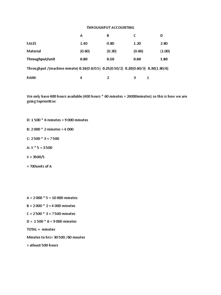 Throughput Accounting | PDF