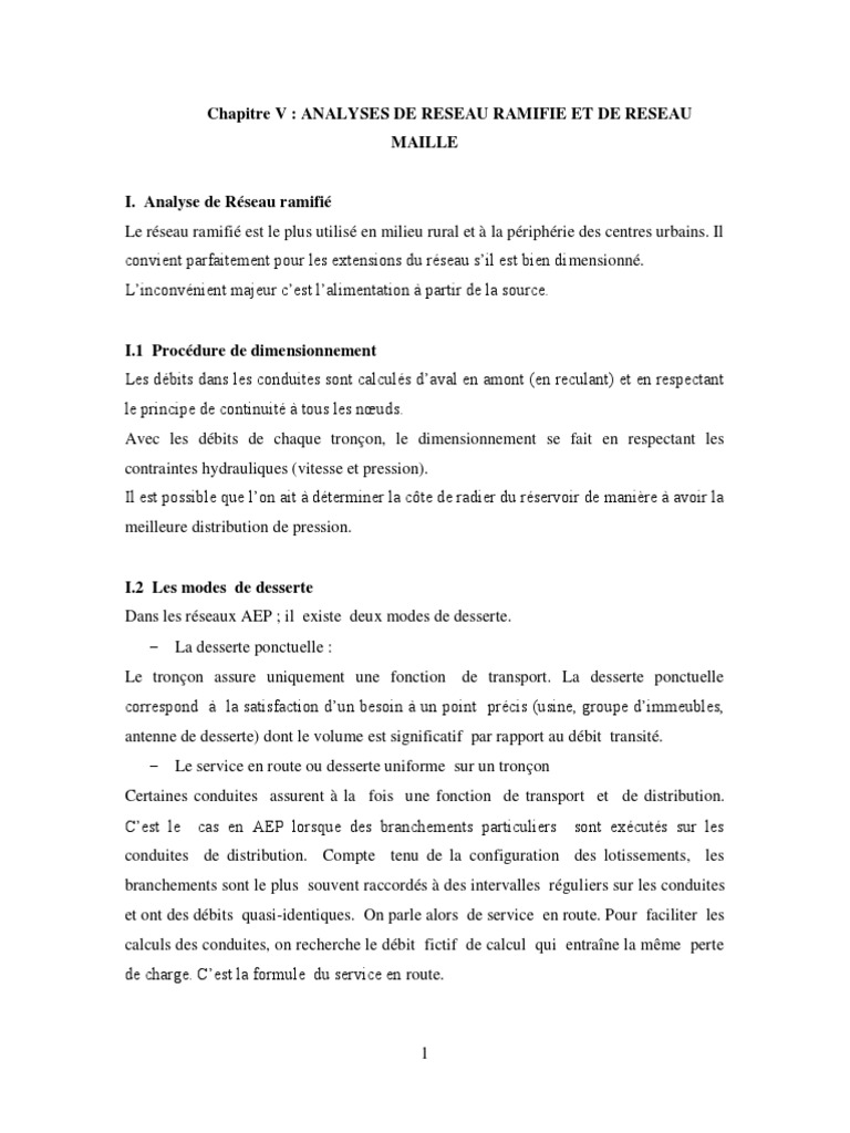 Chapitre 5 - Aep | PDF
