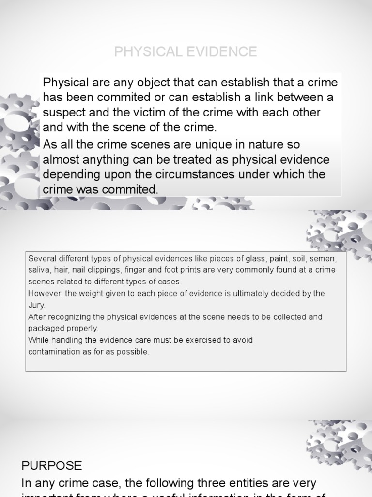 Physical Evidence For Report Group 1 | PDF | Crime Scene