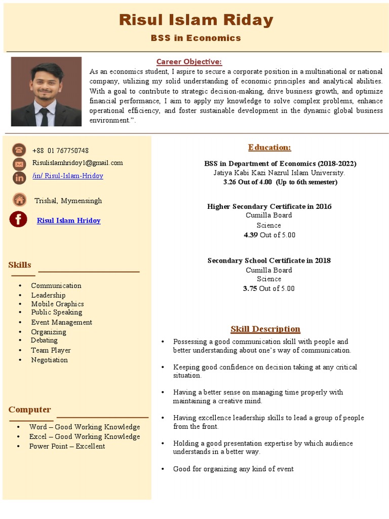 Risul Islam Resume | PDF | Bangladesh | Leadership