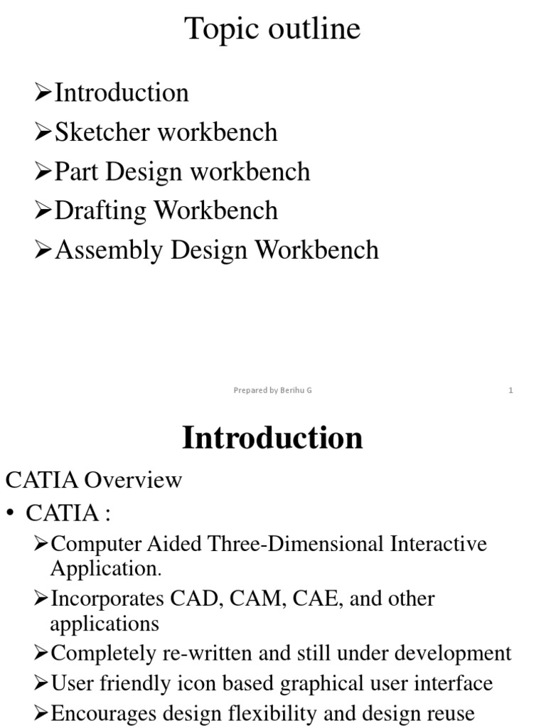 Introduction To CATIA | PDF | Technical Drawing | 3 D Computer Graphics
