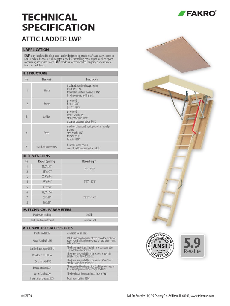 Technical Specification: Attic Ladder LWP | Download Free PDF ...