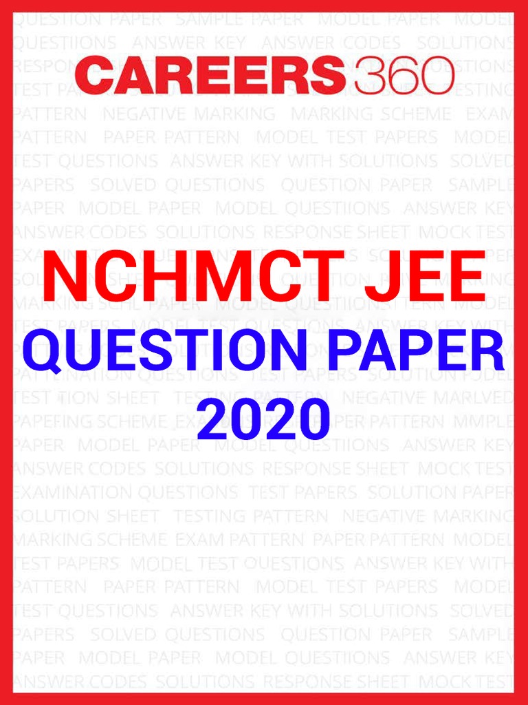 NCHMCT JEE 2020 Question Paper | PDF | Standardized Tests | Educational ...