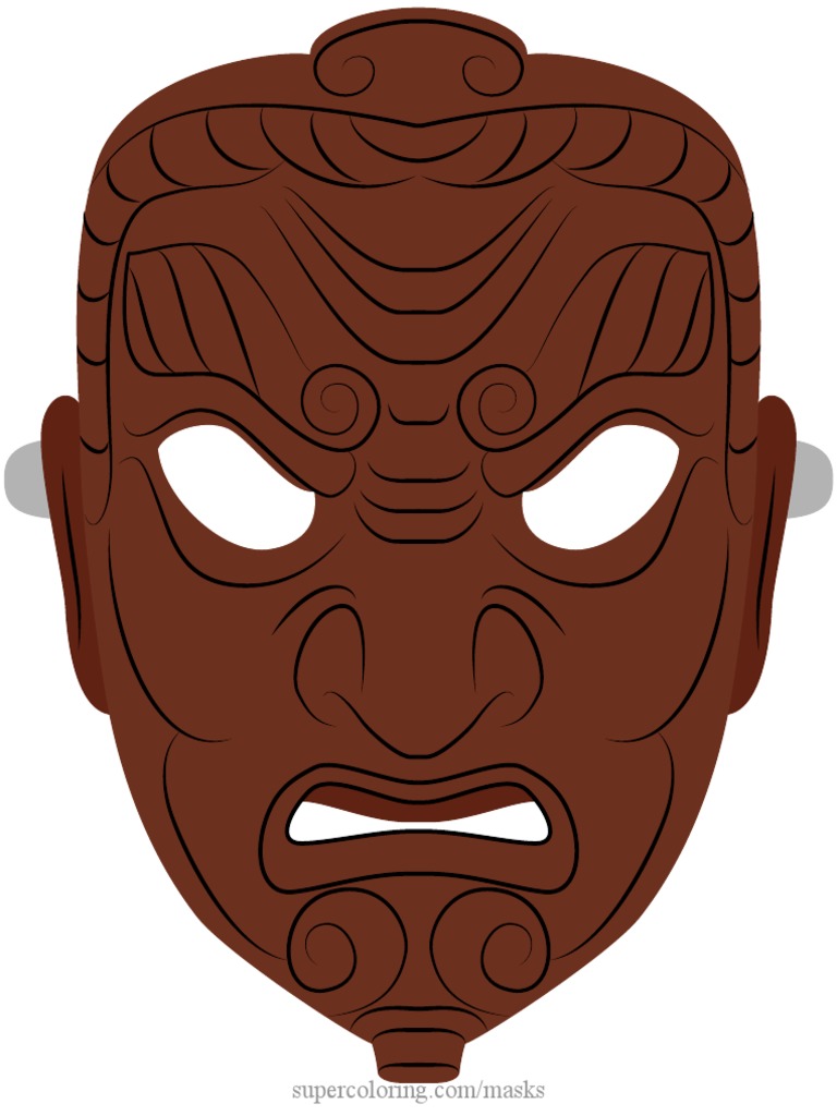 Samurai Mask Color Paper Craft | PDF